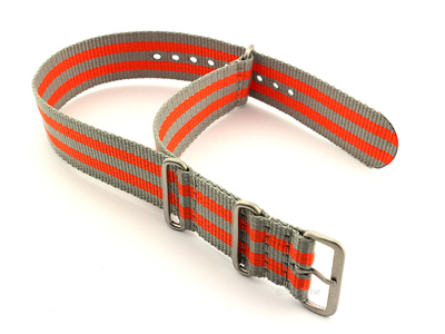 NATO G10 Watch Strap Military Nylon Divers (3 rings) Black/White 24mm ...